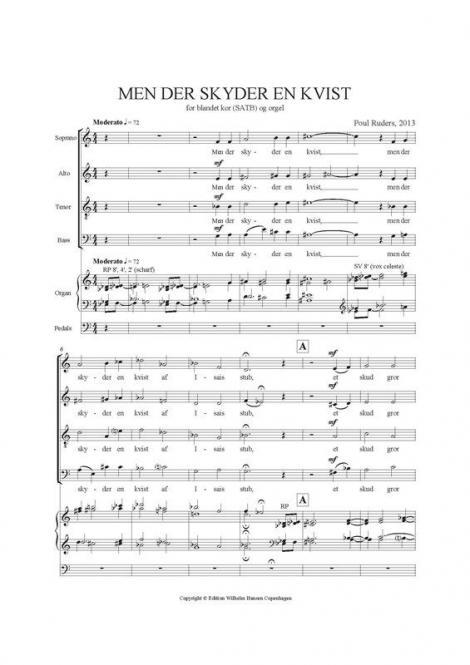 Men Der Skyder En Kvist (Poul Ruders) » Noten für gemischten Chor