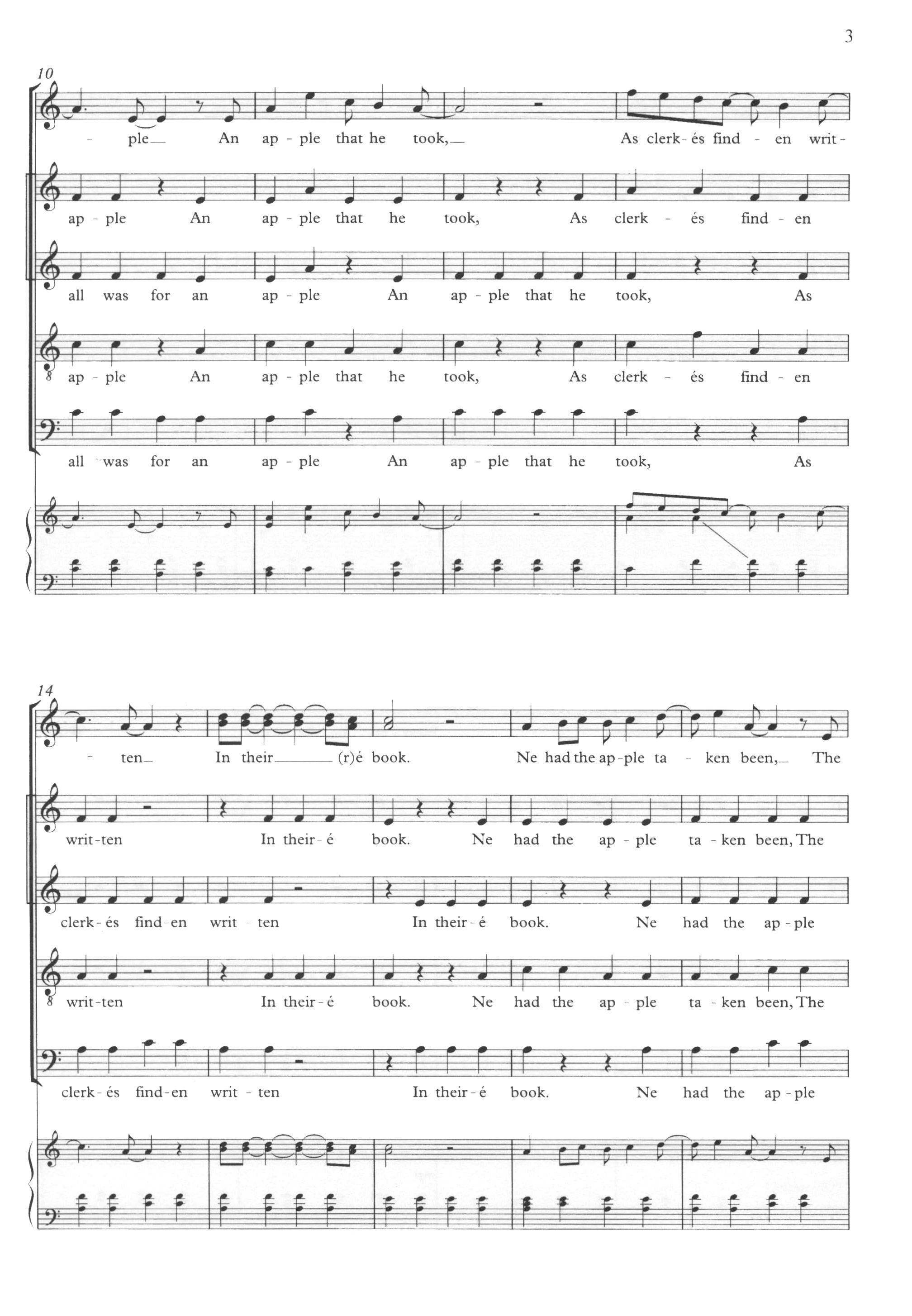 Adam Lay Ybounden (Howard Skempton) » Noten für gemischten Chor