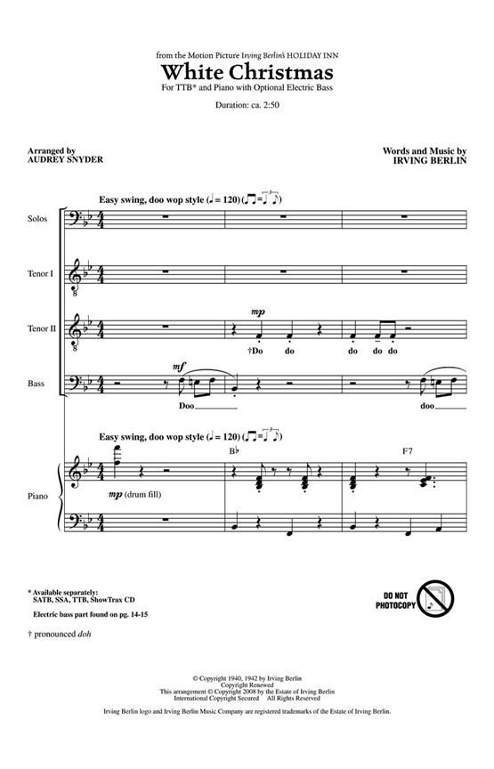 White Christmas (Irving Berlin) » Noten für Männerchor - 08748495